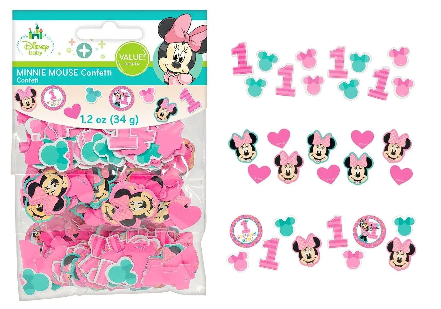 Minnie Mouse 1st Birthday Confetti