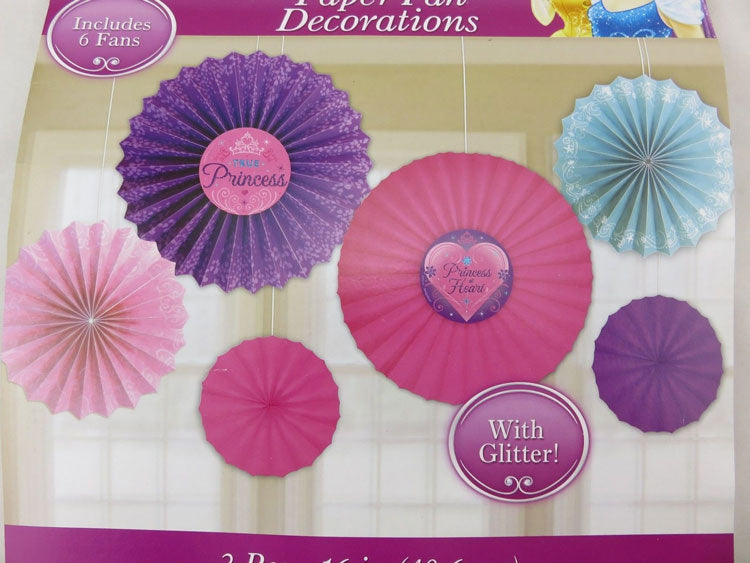 Princess Paper Fans Decorations