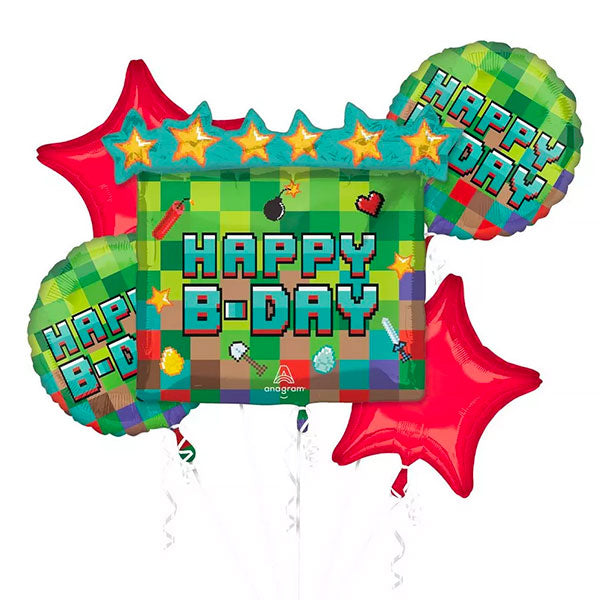 TNT Minecraft Party Foil Balloon Bouquet