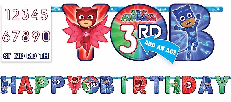 PJ Masks Birthday Banner Kit Party Supplies | Party Corner