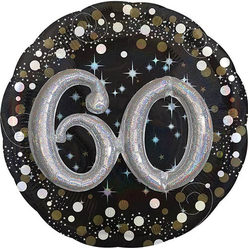 60th Sparkling Super Shape Foil Balloon