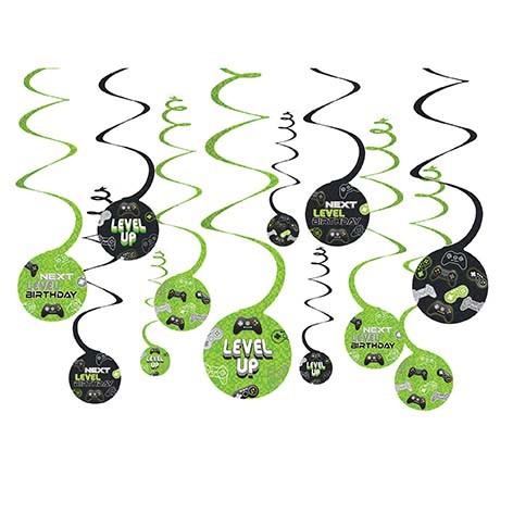 Level Up Gaming Swirl Decorations