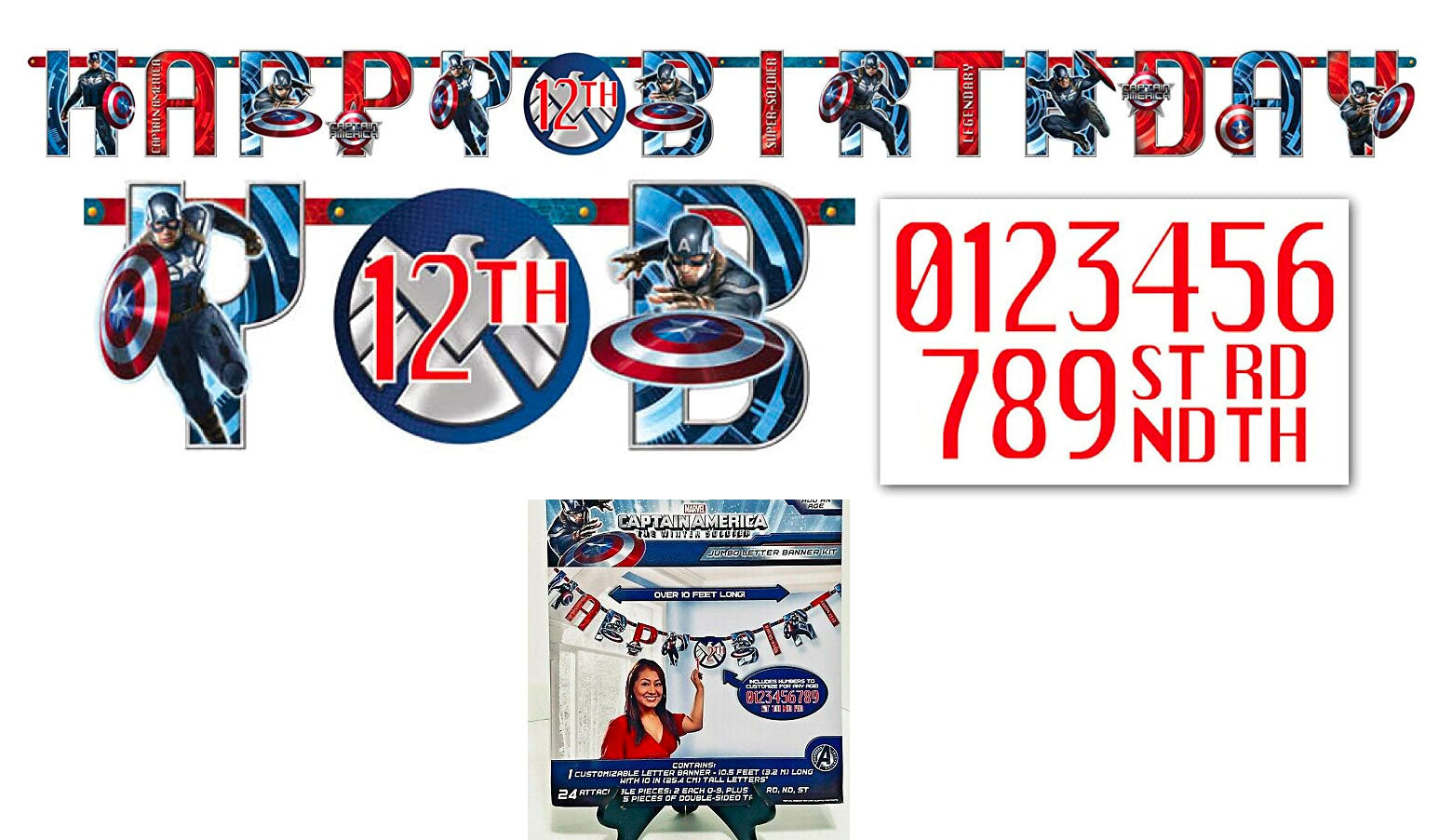 Captain America Birthday Banner