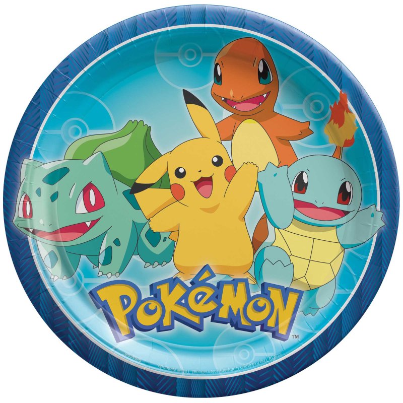 Pokemon birthday Party Dinner Plates Pack Of 8 - Party Corner